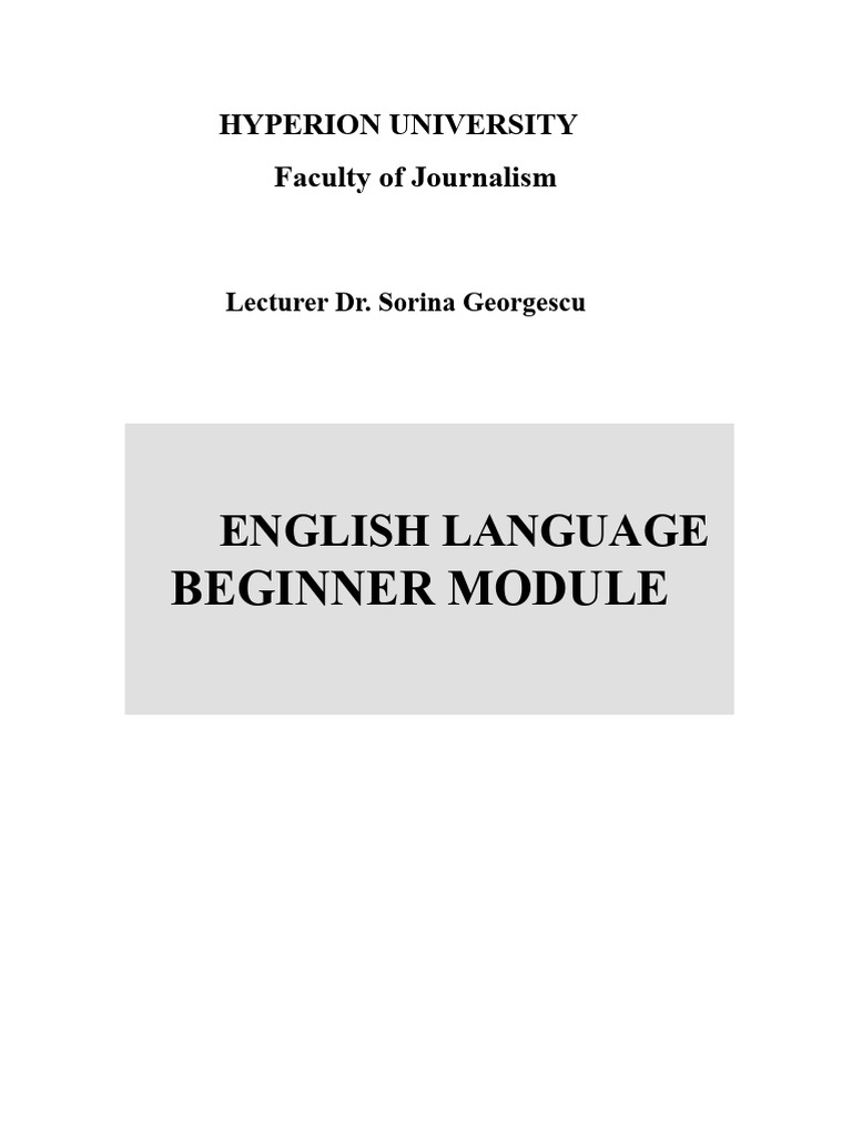 Beginner English for Journalism Students | PDF | Verb | English Language