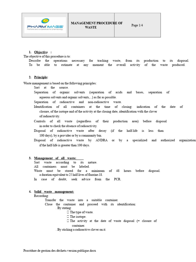 Waste Management Procedure - Public Version | PDF | Waste | Waste ...