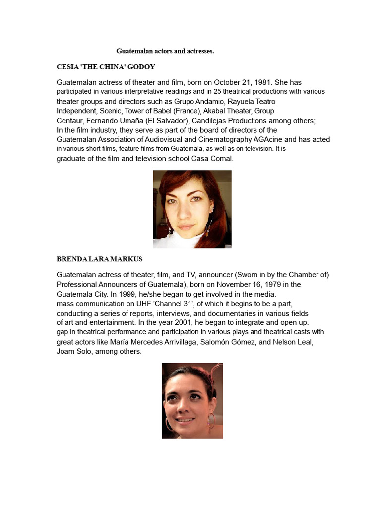 Guatemalan Actors and Actresses | PDF | Guatemala