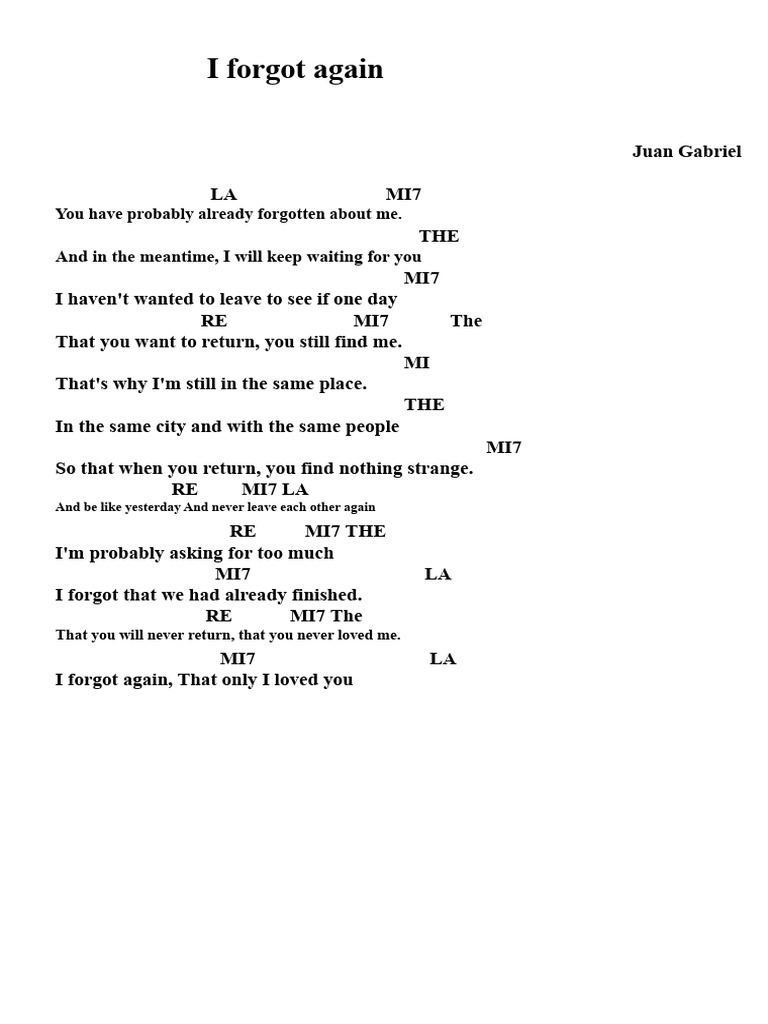 I Forgot Again | PDF