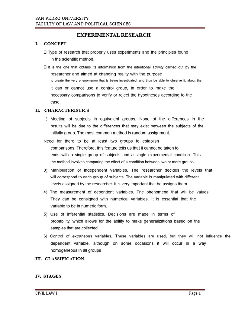 Report Experimental Research | PDF | Experiment | Hypothesis