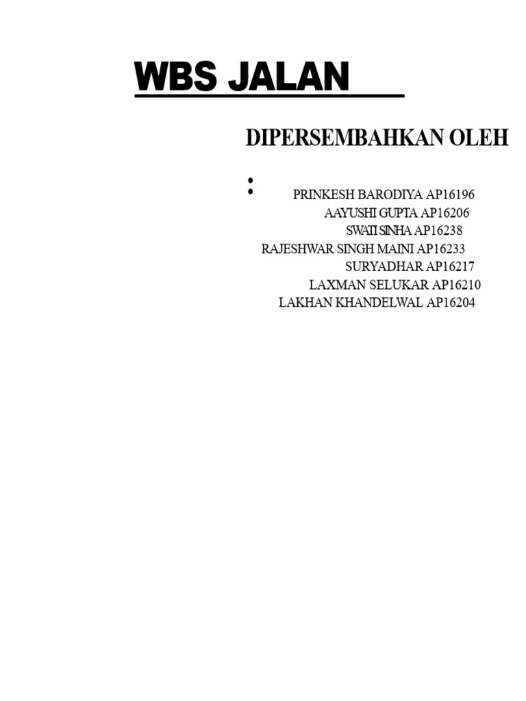 WBS Proyek Konstruksi Jalan Terperinci | PDF