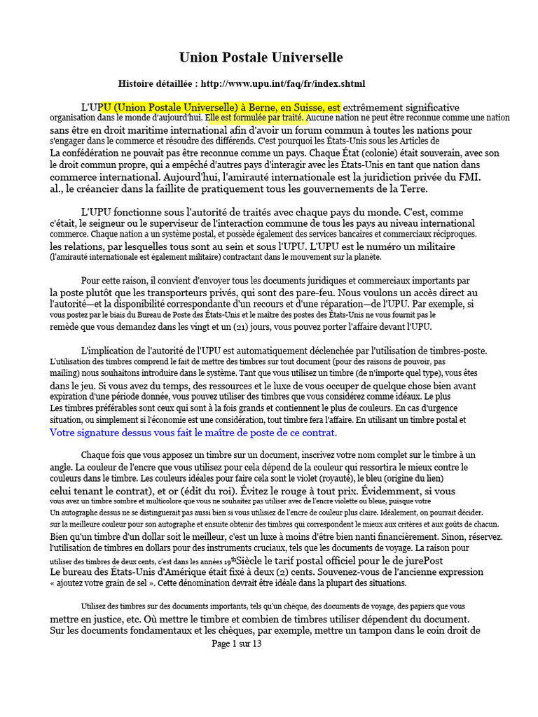 Union Postale Universelle | PDF | Impôts | Timbre postal