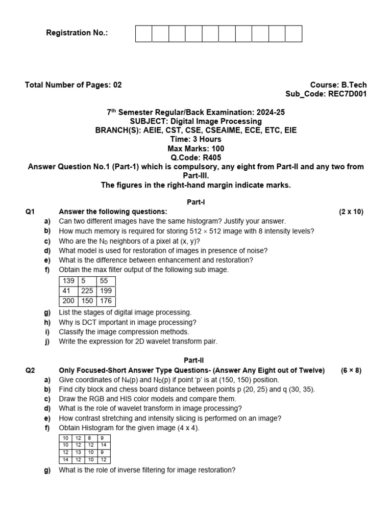 DIP 2024-25 | PDF | Data Compression | Digital Signal Processing