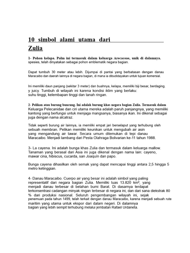 10 Simbol Alami Utama Zulia | PDF