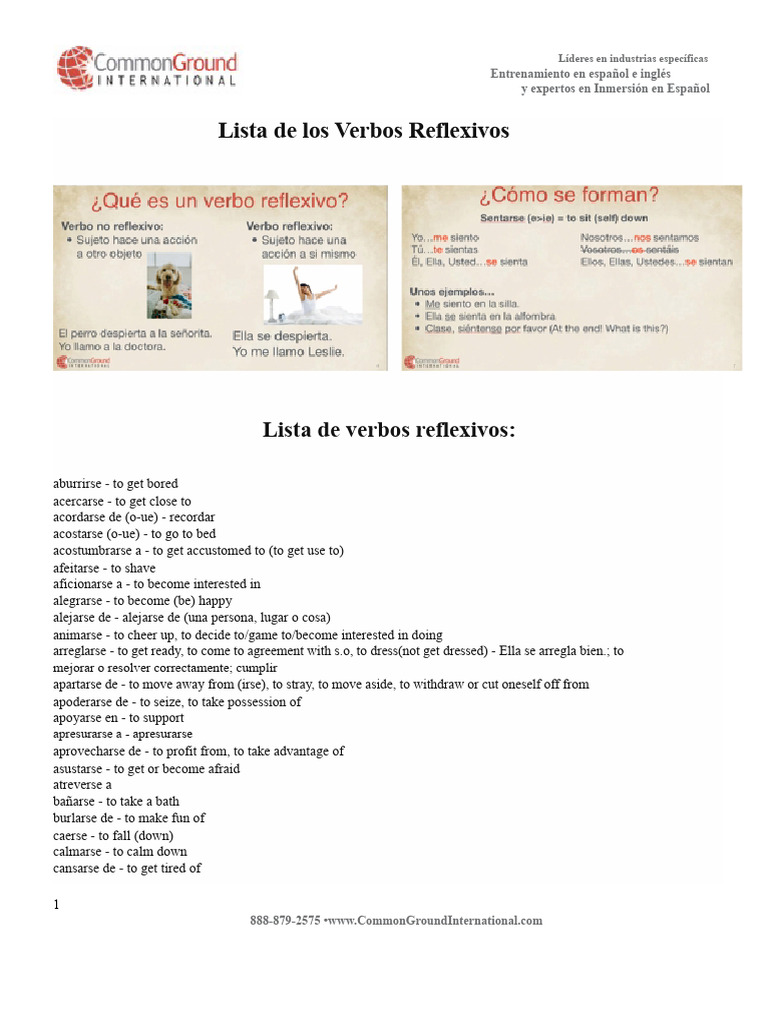 Verbos Reflexivos | PDF