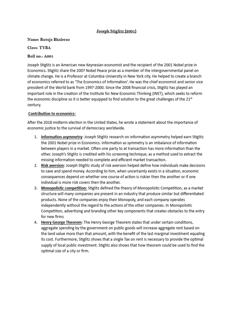 Het Report (Joseph Stiglitz) A001, A018 | PDF | Joseph Stiglitz | Policy