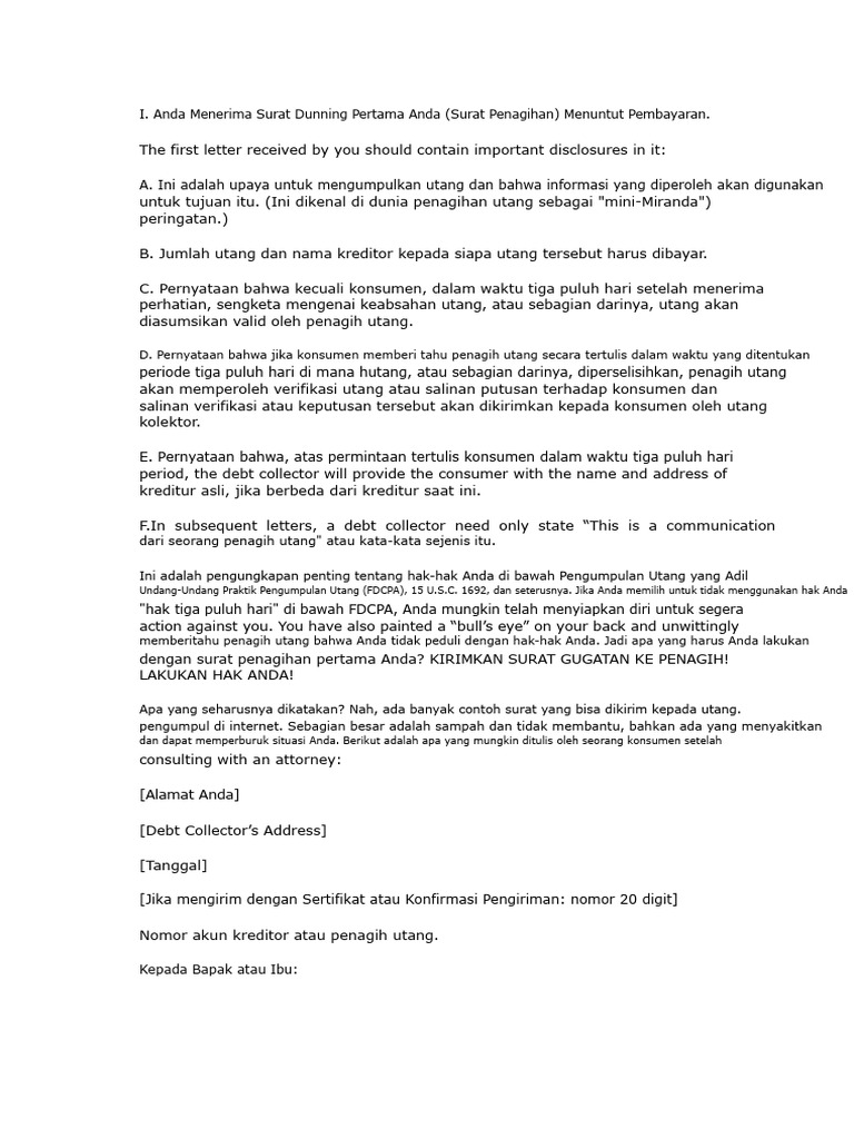 Peringatan Mini Miranda Dan Surat Dunning | PDF