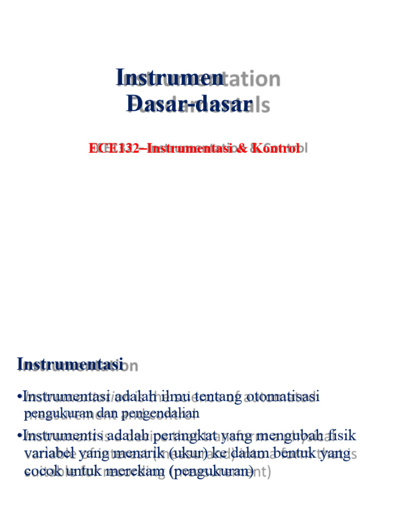 Dasar-Dasar Instrumentasi | PDF