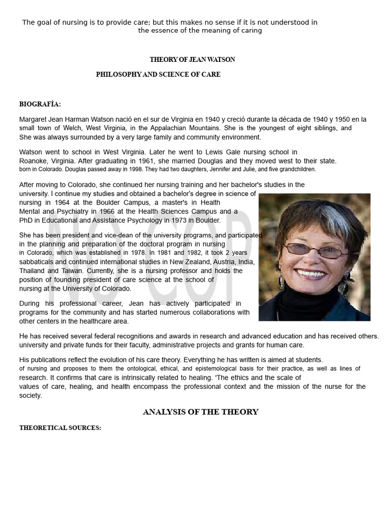 Theory of Jean Watson | PDF | Feeling | Experience