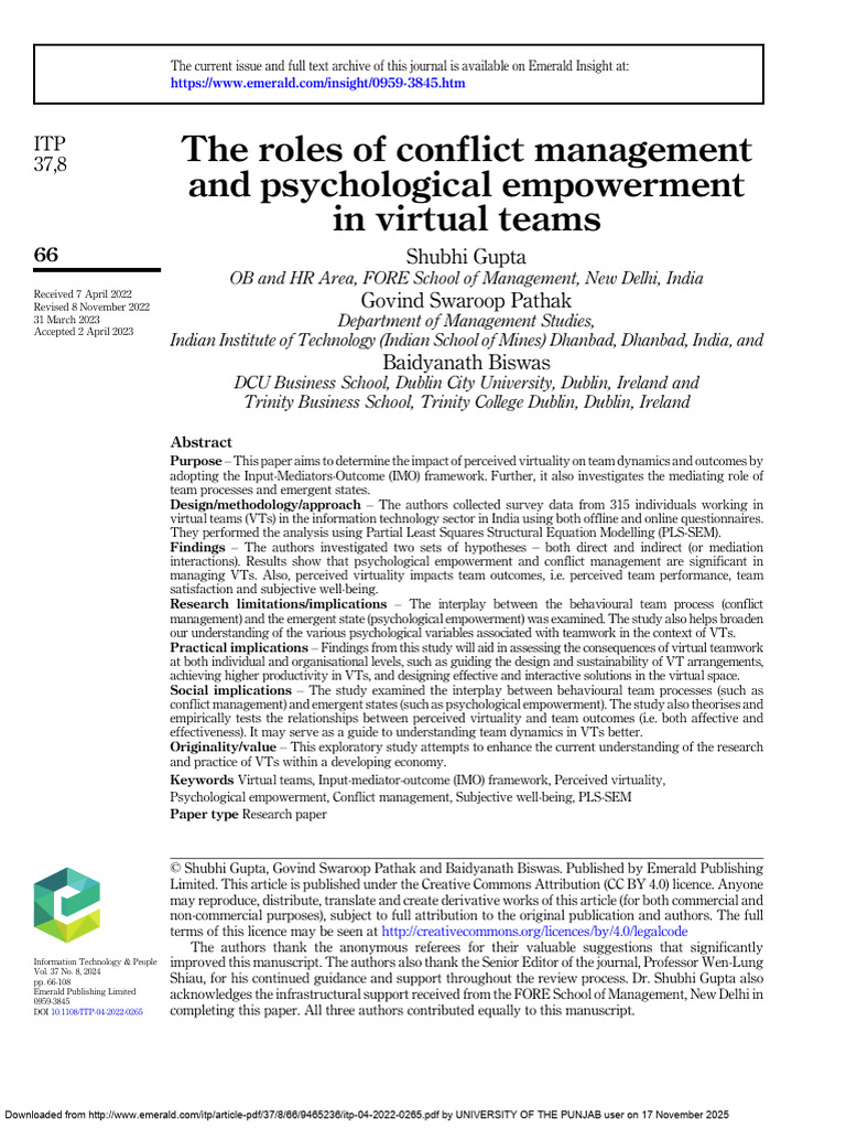 itp-04-2022-0265 | PDF | Leadership | Empowerment