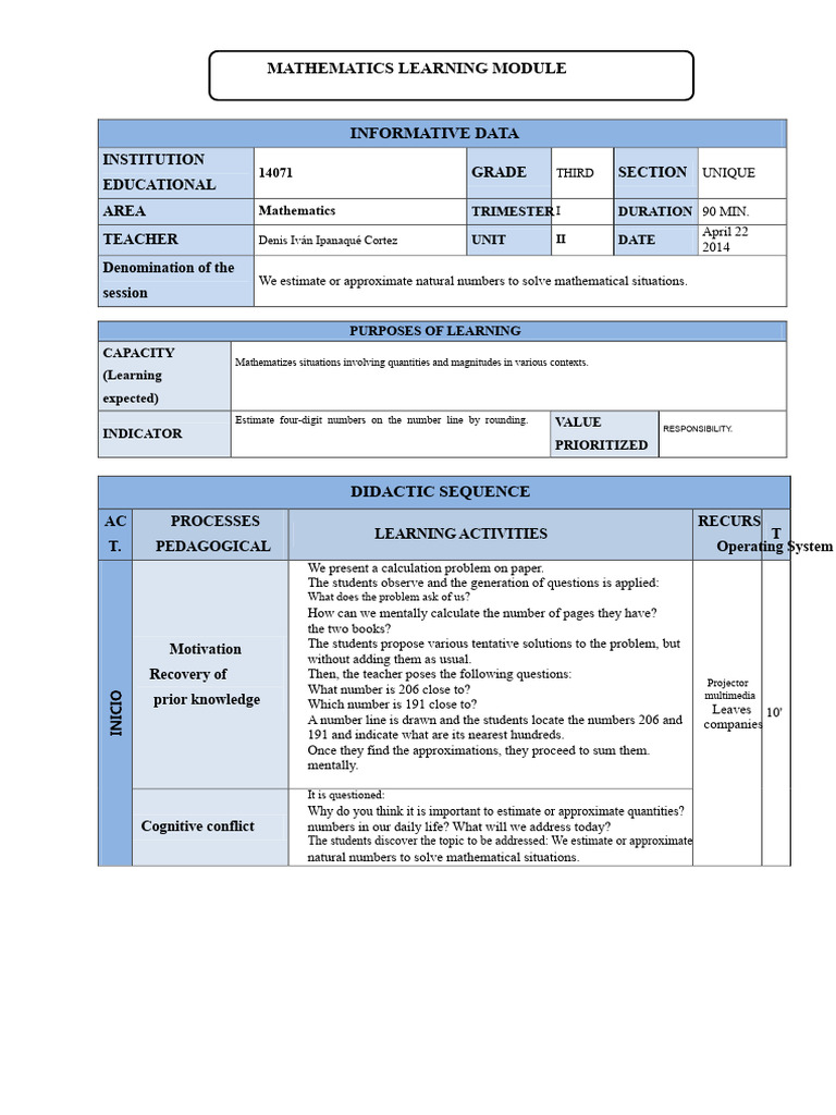 Session of Approximation and Estimation | PDF | Metacognition | Mathematics