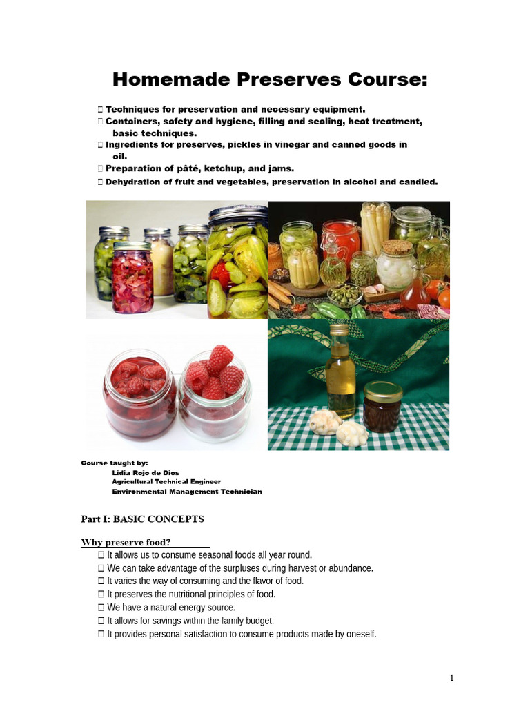 Homemade Canning Course | PDF | Food Preservation | Fruit Preserves