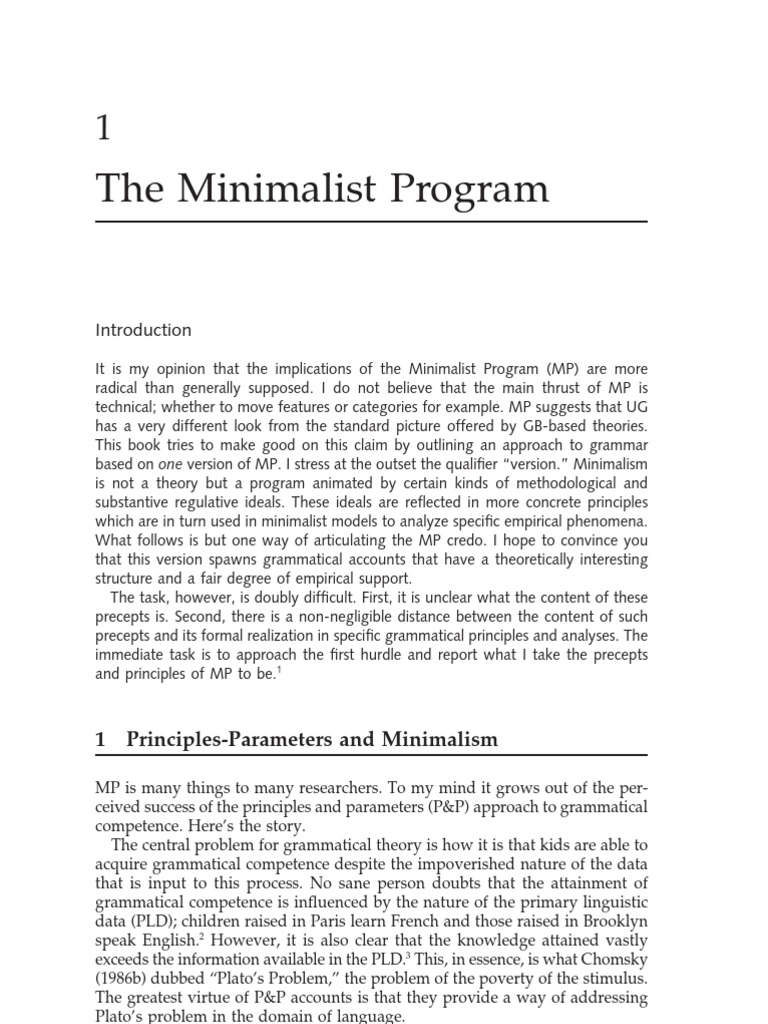Minimalist Syntax Real | PDF
