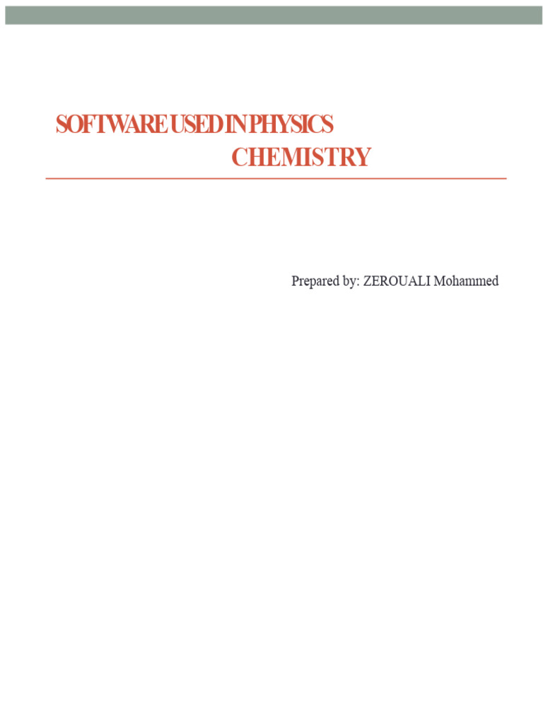 Software Used in Physics and Chemistry | PDF