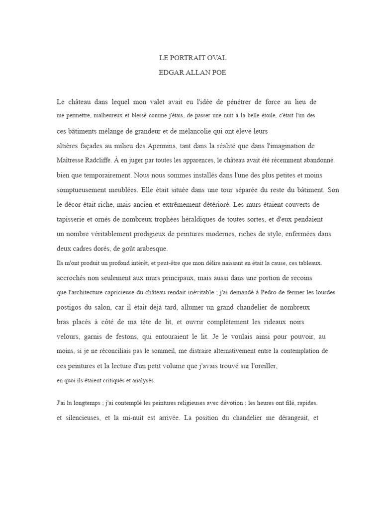 Atelier LE PORTRAIT OVAL Solution | PDF