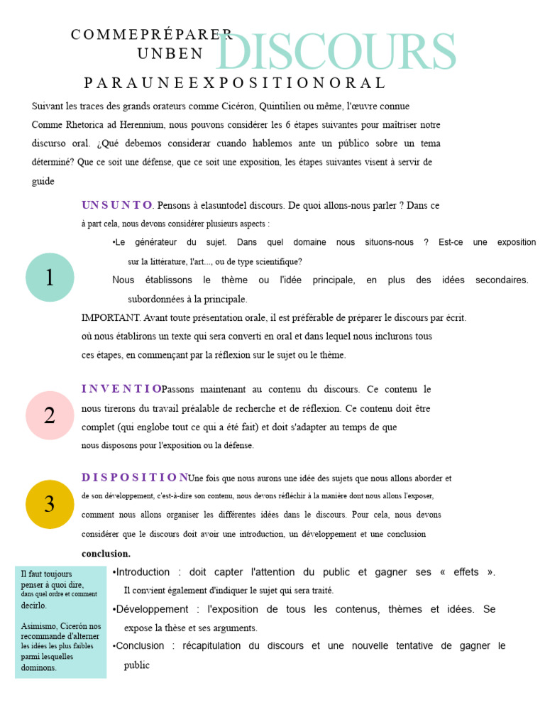 Guide pour préparer un discours oral | PDF | Rhétorique | Linguistique