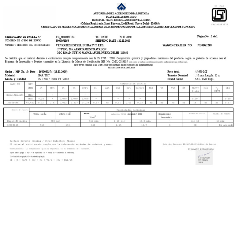 MTC Inv 053 PDF | PDF | Acero | Sector secundario de la economía