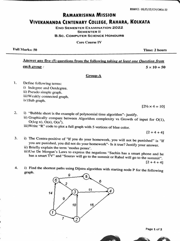 CC-4, Semester - 2, 2022 | PDF