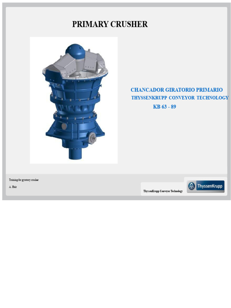Gyratory Crusher Training Guide | PDF | Gear | Pump
