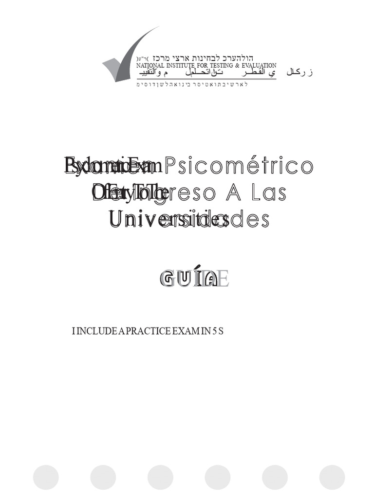 Psychometric Exam Guide for Universities | PDF | University And College ...