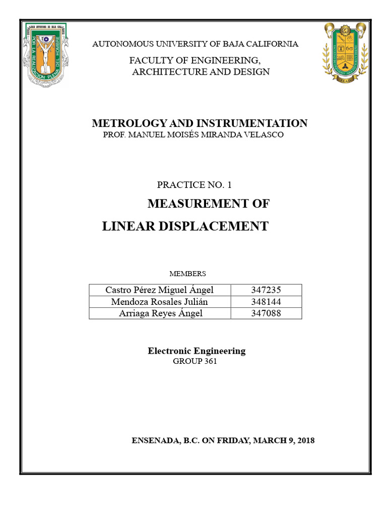 Measurement of Linear Displacement Based On Angular Movement Using A ...