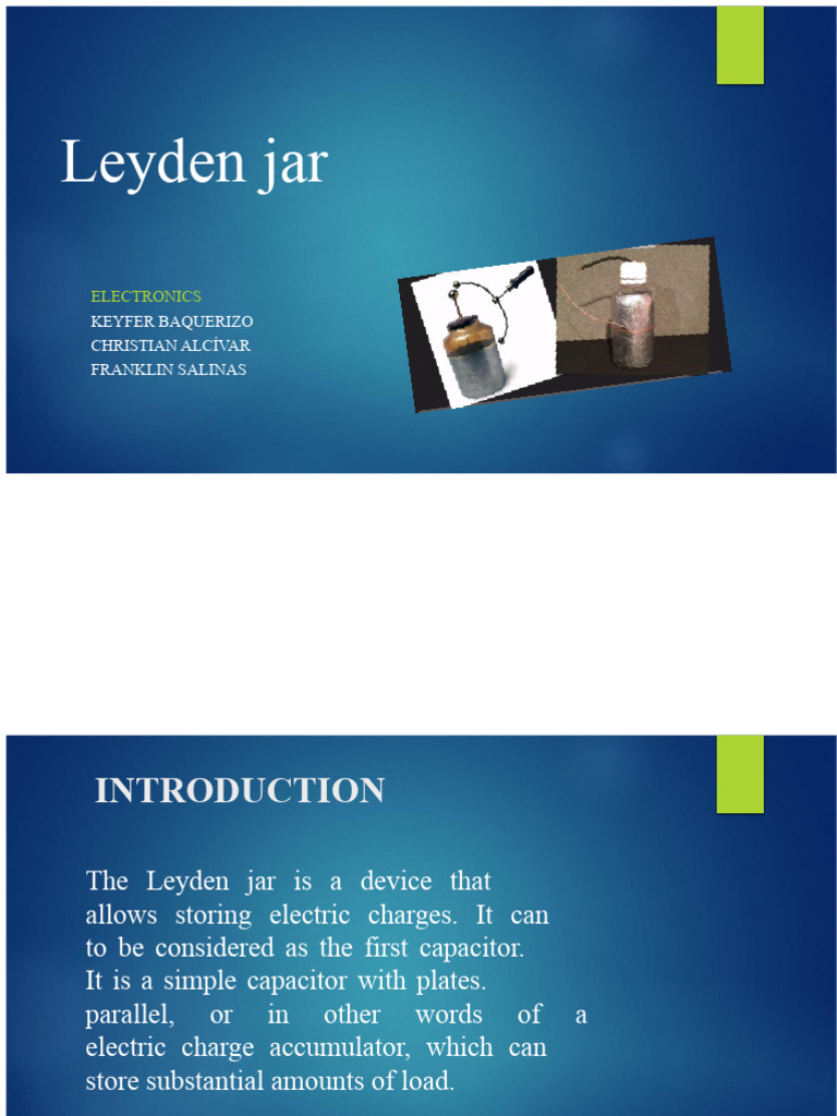 Leyden Jar | PDF | Capacitor | Electricity
