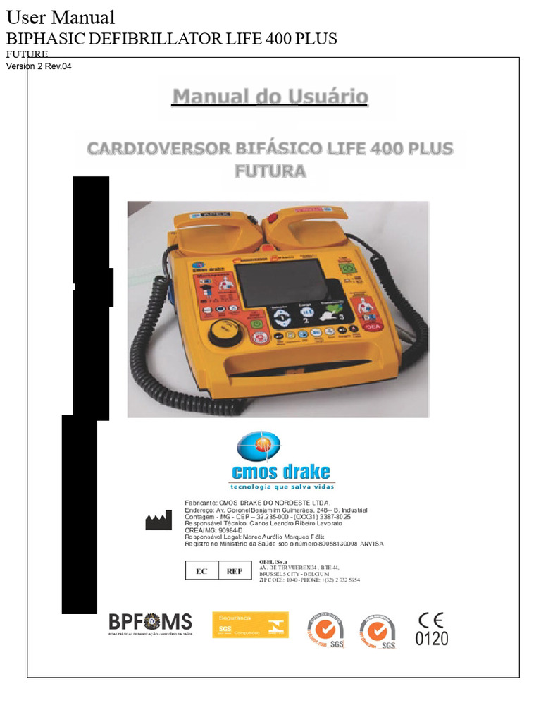 User Manual for Life 400 Plus Defibrillator | PDF | Monitoring ...