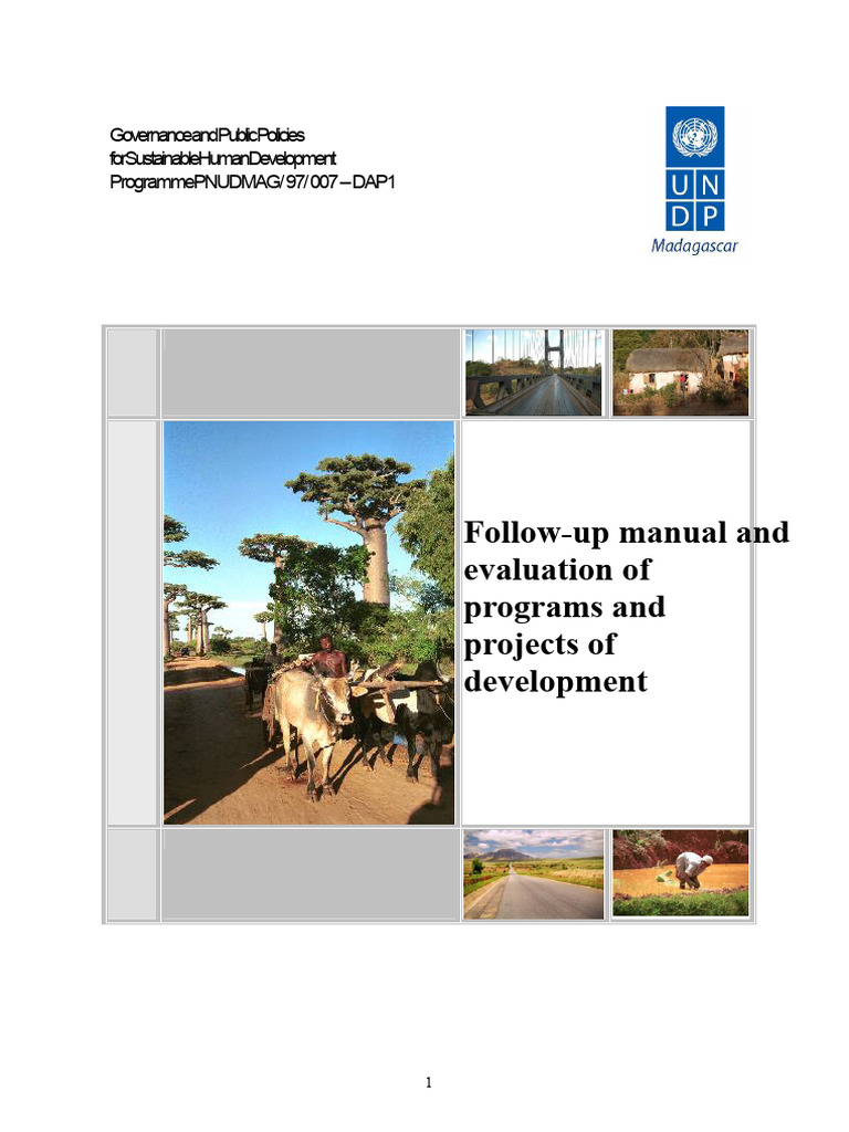 Monitoring and Evaluation Manual For Development Programs and Projects ...