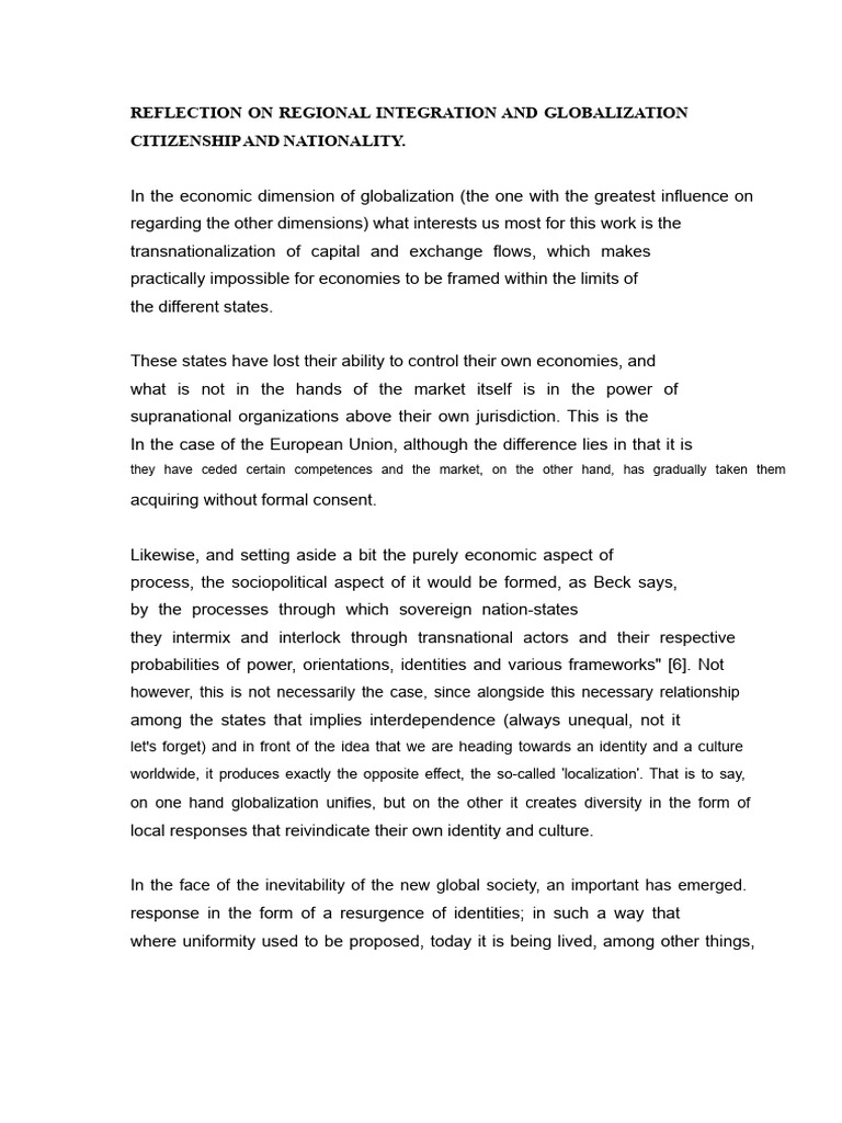 Nationalism and Globalization Dynamics | PDF | Nationalism | Citizenship