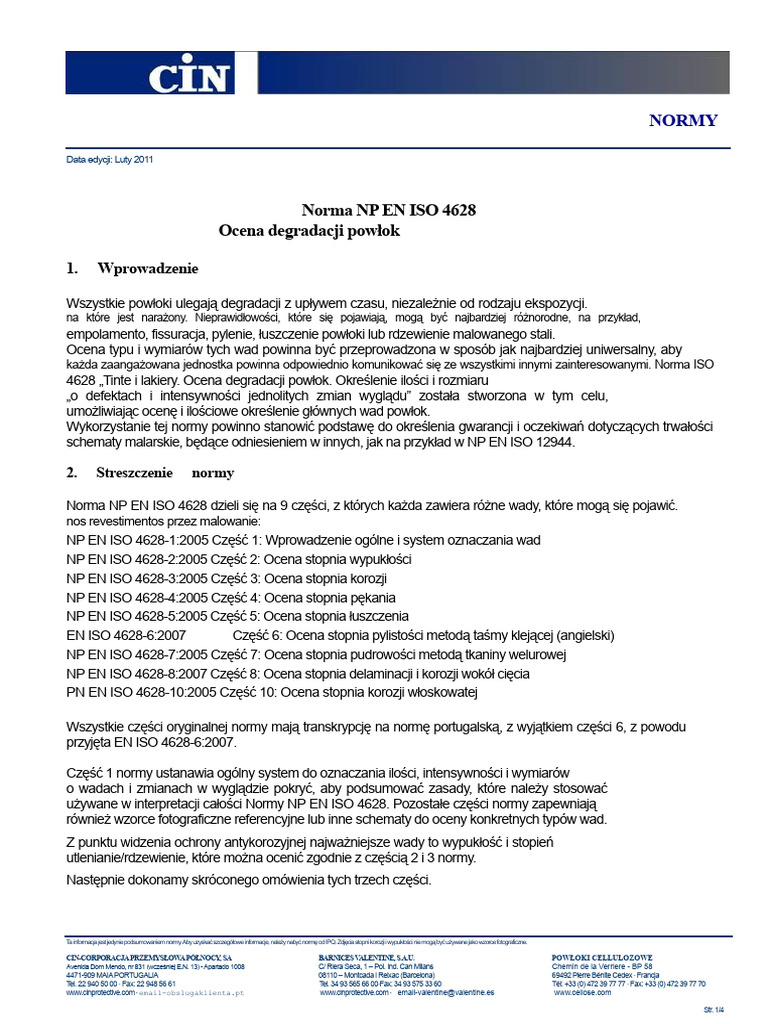 Norma NP EN ISO 4628 PDF | PDF