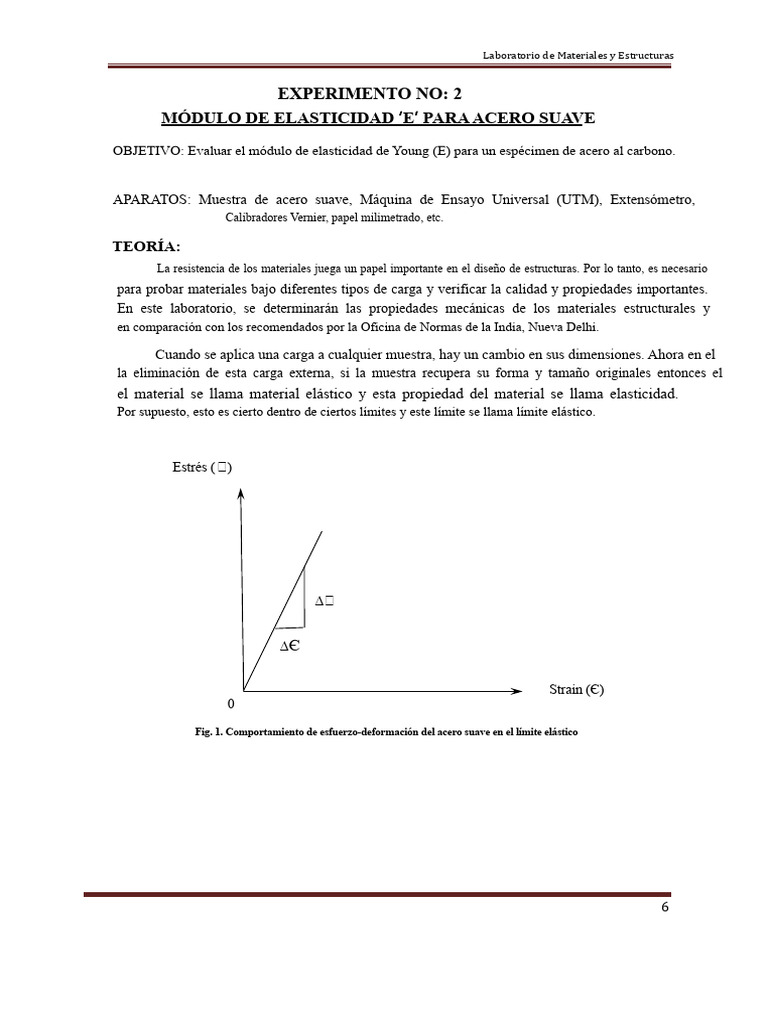 Módulo de Elasticidad para MS | PDF | Deformación (ingeniería ...
