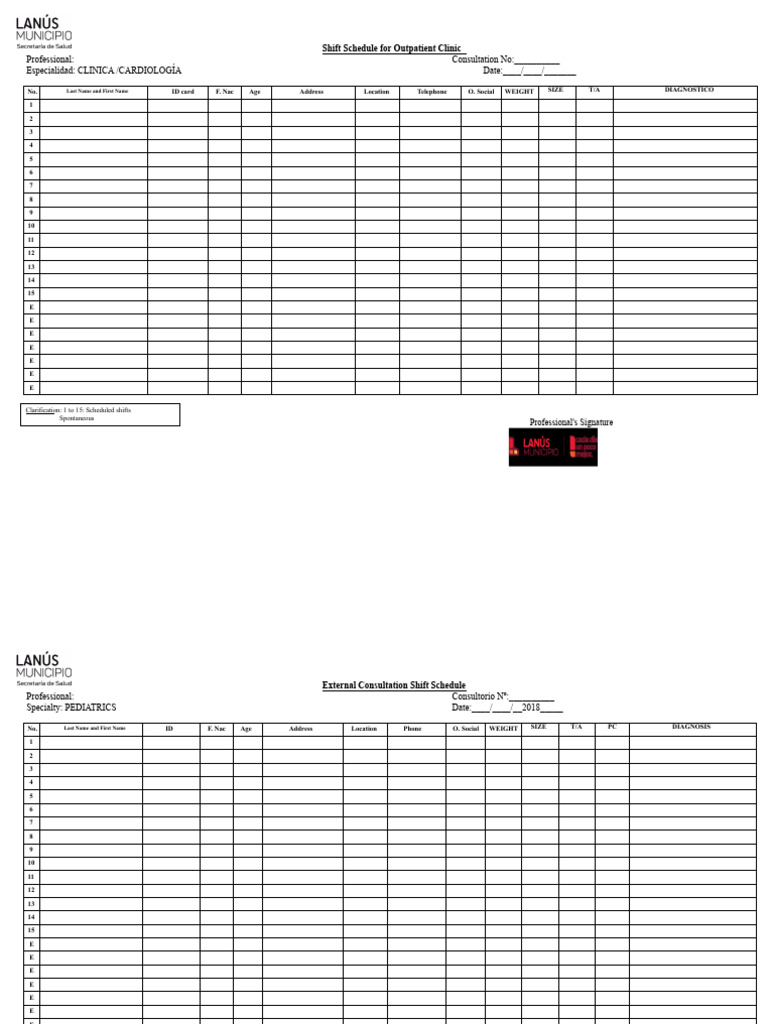 Shift Schedule Template | PDF | Clinic | Social Programs