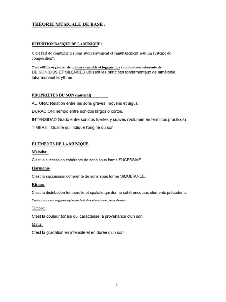 Introduction à la théorie musicale de base | PDF | Gamme musicale | Mélodie