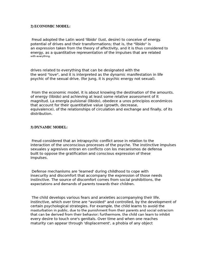 Economic and Dynamic Model | PDF | Libido | Sigmund Freud
