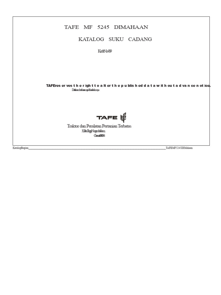 Tafe MF 5245 DI Mahaan | PDF