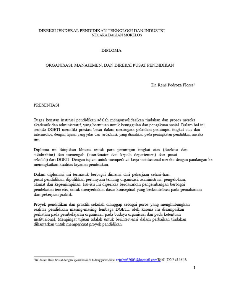 Diploma Manajemen Pendidikan DGETI | PDF