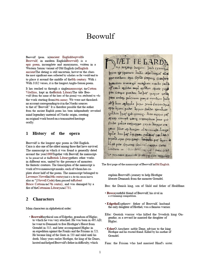 Beowulf | PDF | Beowulf | Scandinavian Folklore