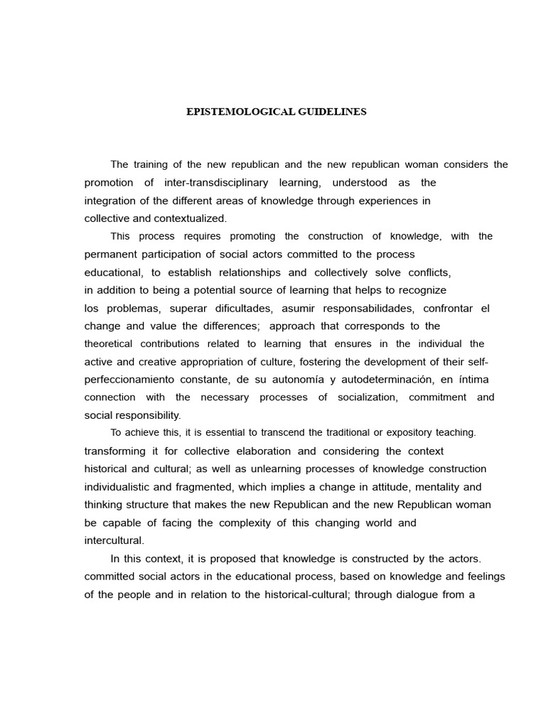 Epistemological Guidelines | PDF | Knowledge | Learning
