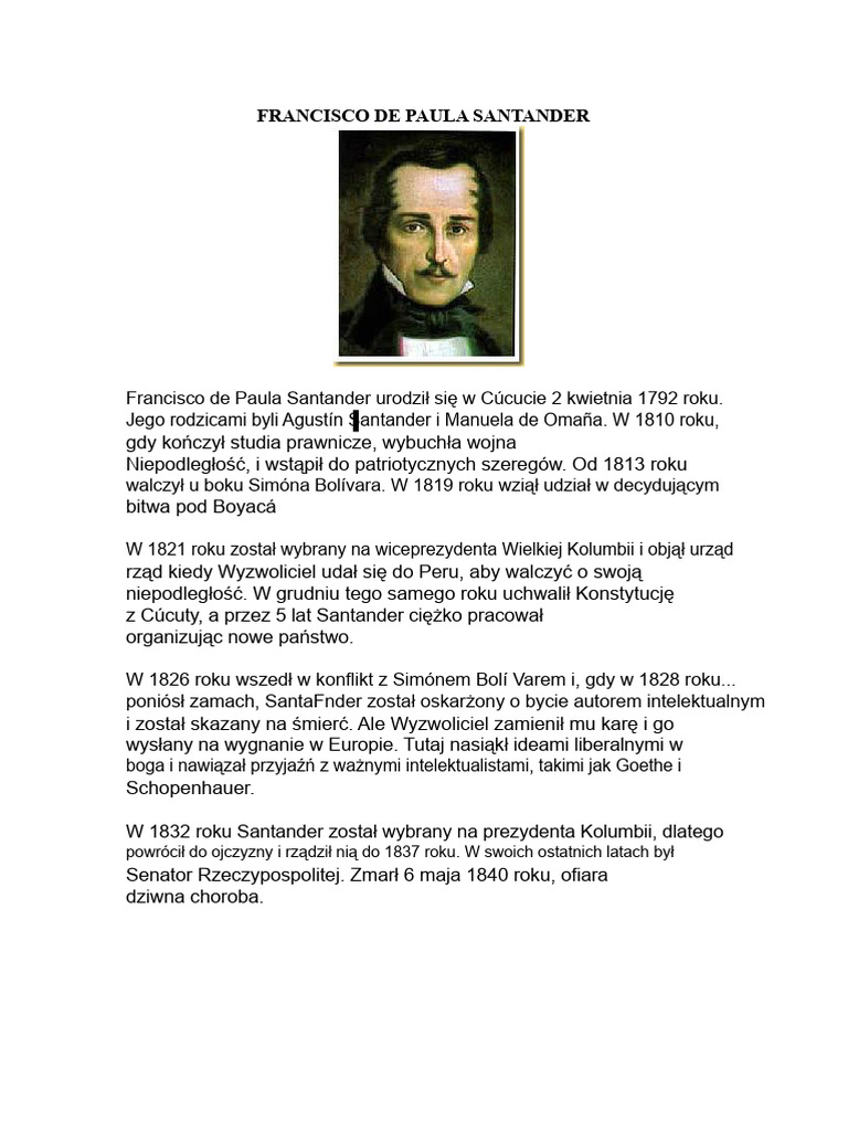Francisco de Paula Santander | PDF