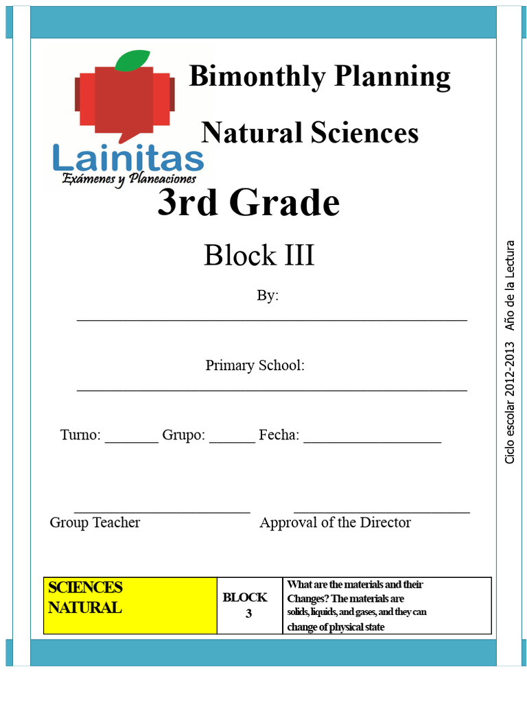 3rd Grade Natural Science Planning Guide | PDF | Thermometer | Temperature