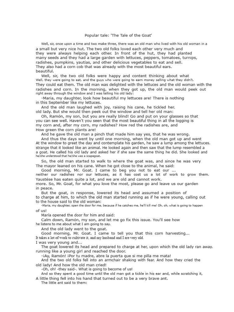 Popular Tale The Tale of The Goat | PDF