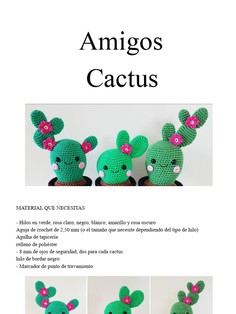 Amigos Cactus | PDF | Tejer | Artes Textiles