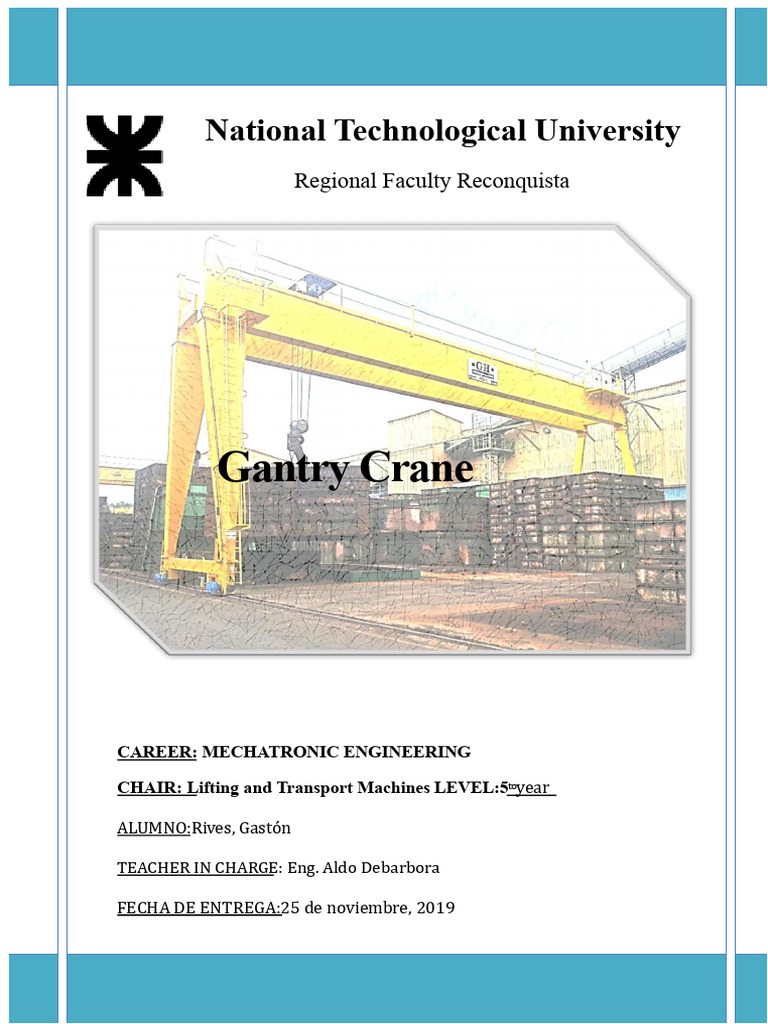 Gantry Crane PDF | PDF | Crane (Machine) | Beam (Structure)