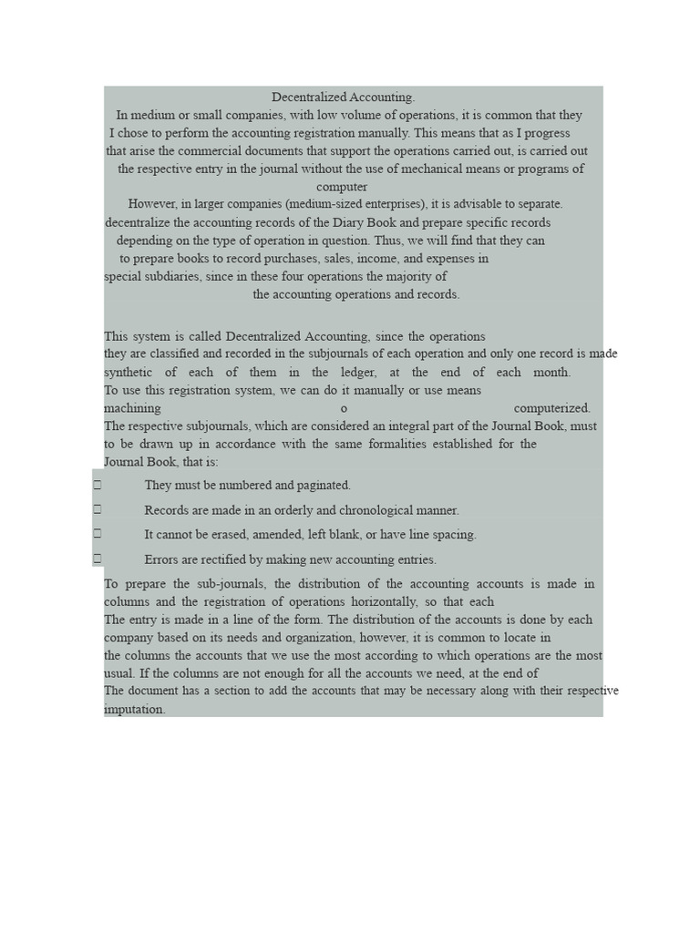 Decentralized Accounting | PDF