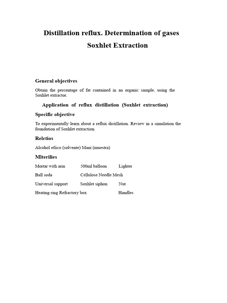 Soxhlet Extraction Determination of Fats | PDF | Triglyceride | Chemistry