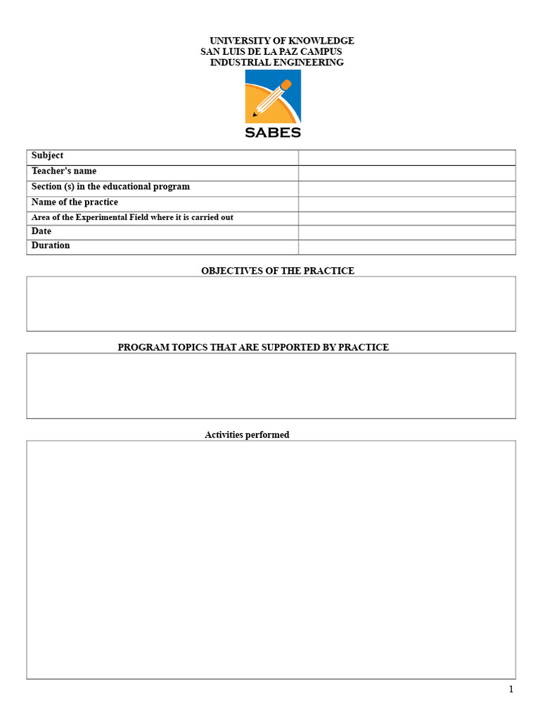 Field Practice Report Format | PDF