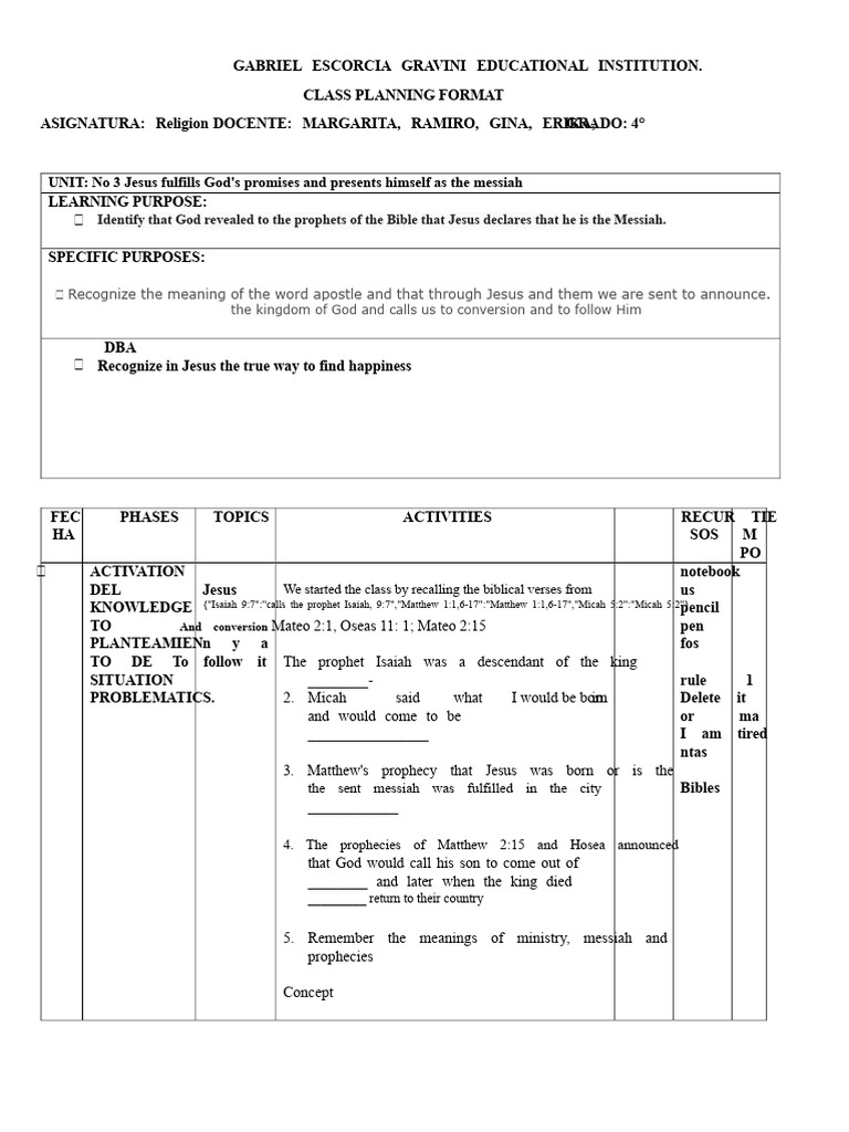 Jesus Calls For Conversion and Following Him Lesson Plan | PDF | Jesus ...