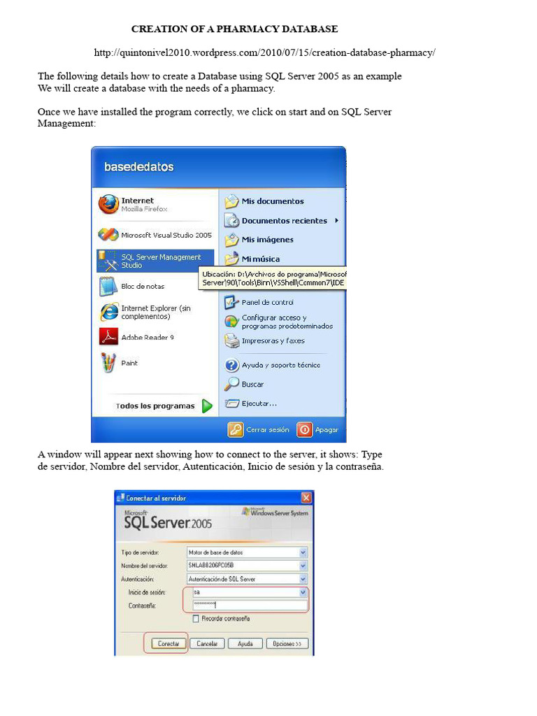 Creation of A Pharmacy Database | PDF | Databases | Microsoft Sql Server