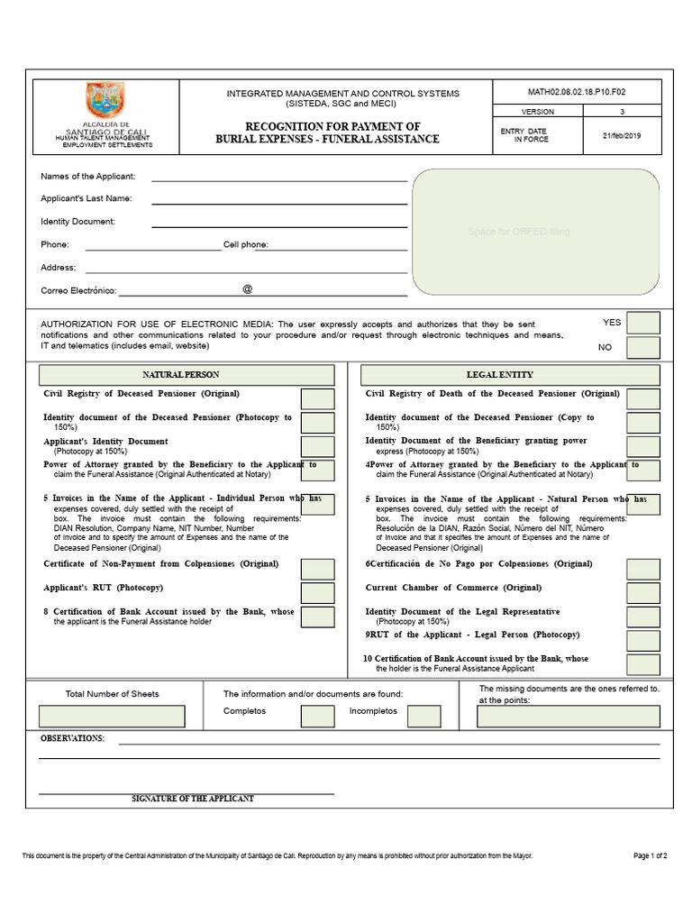 Burial Expense Payment Application Guide | PDF | Identity Document ...